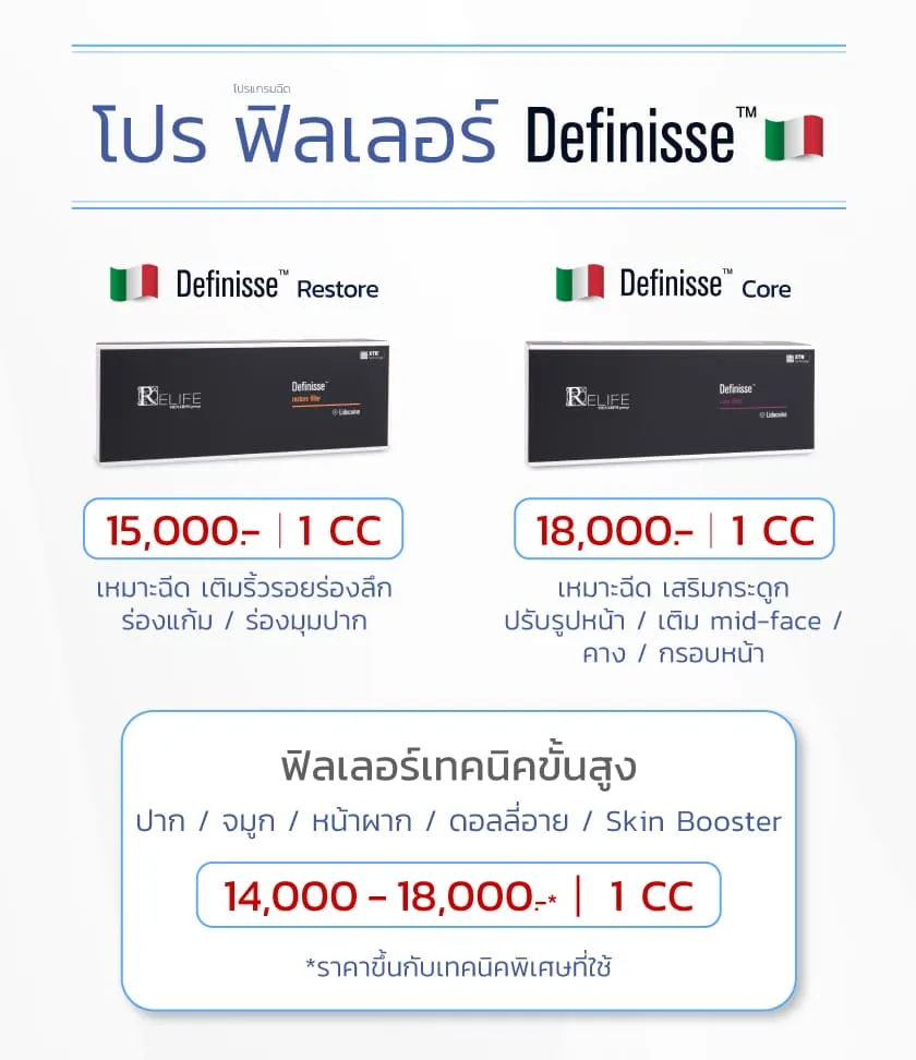 ฟิลเลอร์ Definisse ฉีดจุดไหนได้บ้าง ต่างจากยี่ห้ออื่นอย่างไร